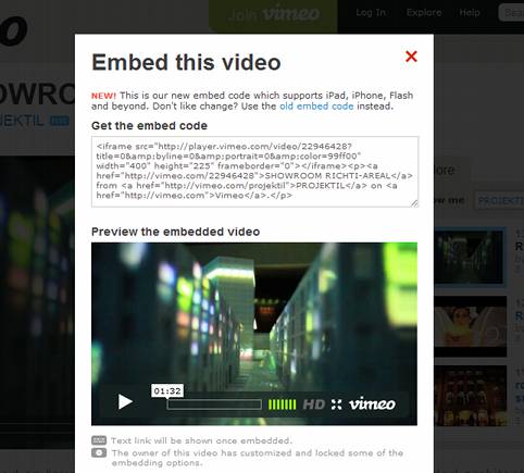 ShowRoom Support - What is Web Video Embed Code